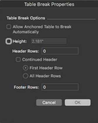 How to add header and footer rows to Tables in QuarkXPress