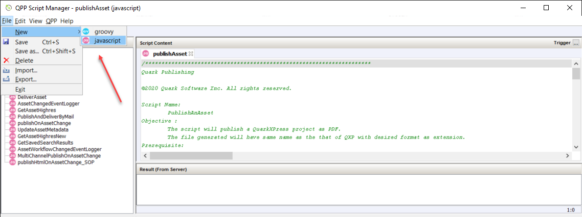 How to create a script in a Script Manager