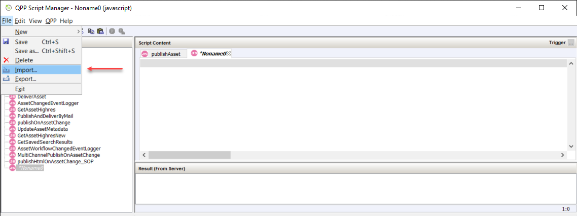 How to import Script in Script Manager