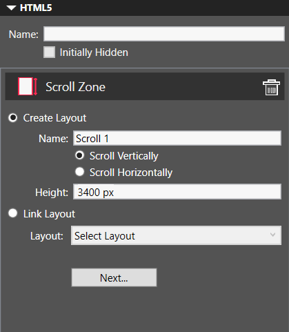 How to add a scroll zone