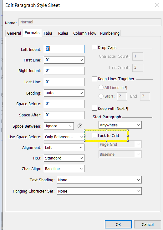 How to lock text to grid