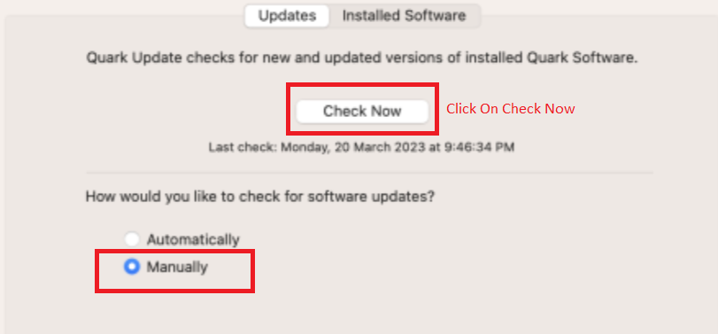 Download and Install Quark Update