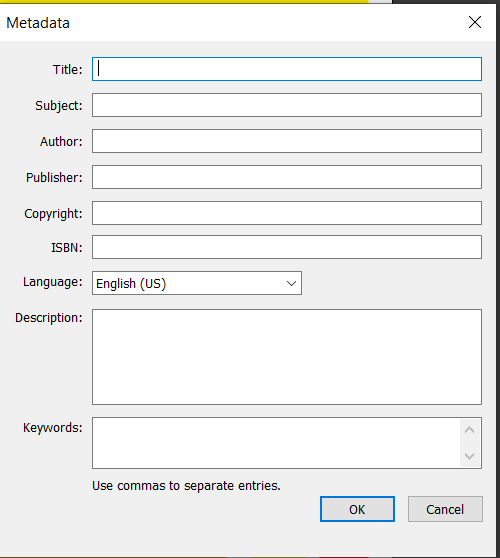 How to add metadata in QuarkXPress.