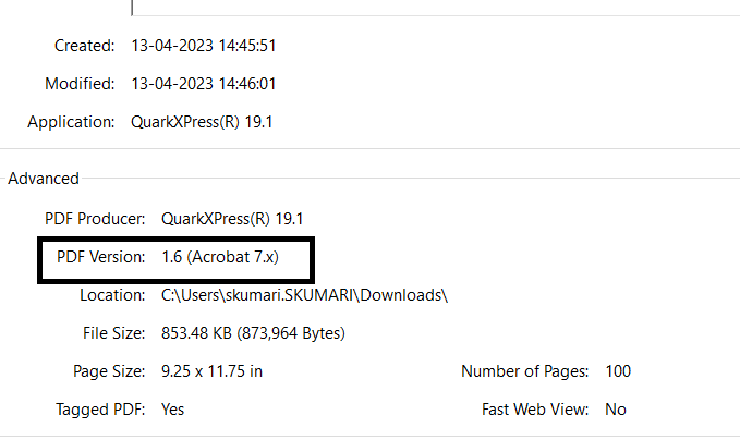 How to create PDF version 1.6 using QuarkXPress.