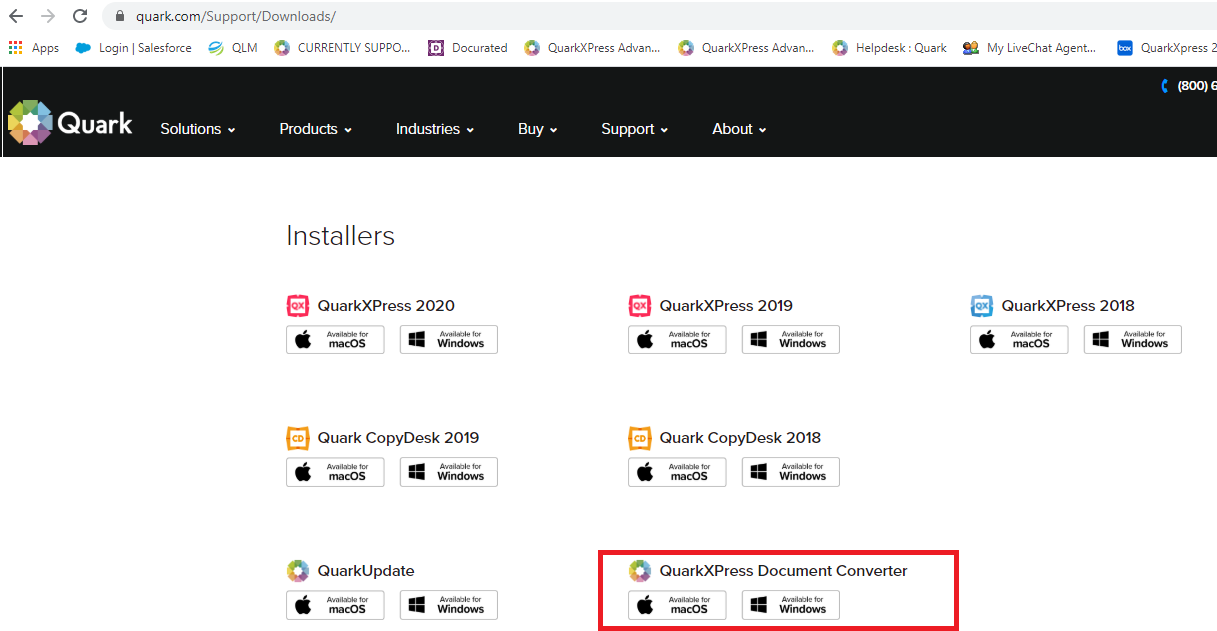 How to download the installer for QuarkXPress Document Converter?