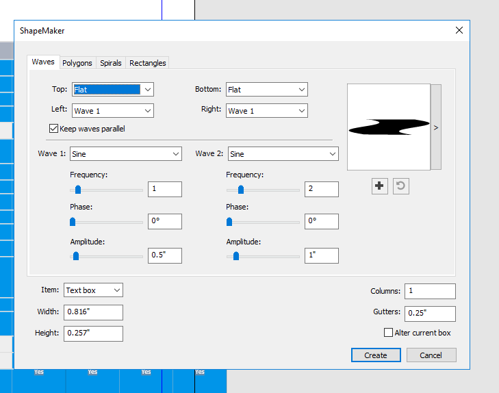 Create shapes in QuarkXPress Application
