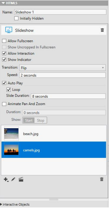 How to add a flip page effect using slideshow