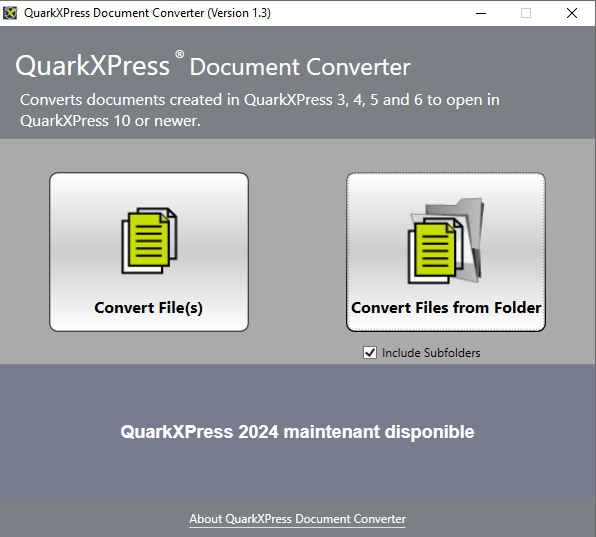 Legacy file conversion using Document Converter Application on Windows OS