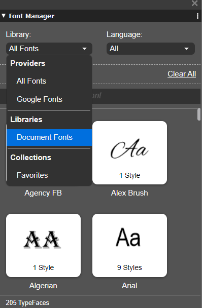 How to Use Specific Document Fonts in Local Library