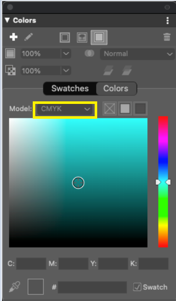 How to create local colors in four different models: CMYK, RGB, LAB ...
