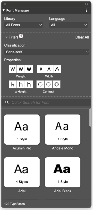 What are document Fonts in Font Manager