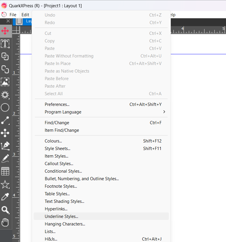 What are underline styles in QuarkXPress