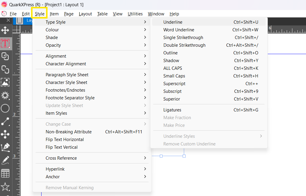 What are underline styles in QuarkXPress