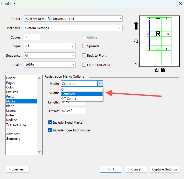 How to Adjust Offset of Crop marks