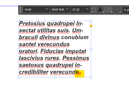 What is the text box overflow symbol in QuarkXPress
