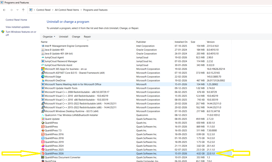 How to identify which version of QuarkXPress application on Windows OS.